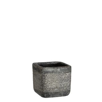 Mica Mica decorations Kane Topf Quadrat d.grau - l7,5xb7,5xh7cm