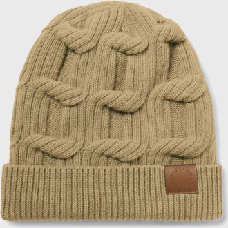 Stella McCartney Falabella Cable-Knit Beanie, Woman, Camel