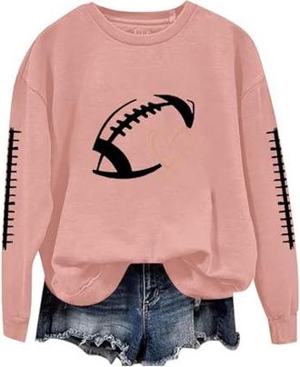 Generic Sweatshirts pour femmes UK Pull pour femme Imprim&eacute; graphique Royaume-Uni Haut surdimensionn&eacute; Col rond Manches longues Automne Hiver Casual Confortable
