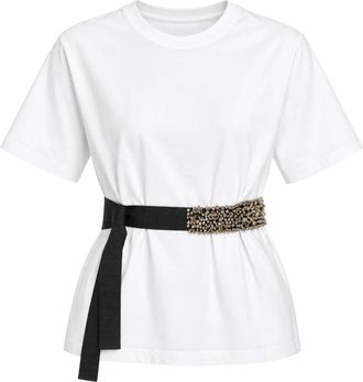 Liviana Conti T-shirt Alida avec ceinture - Femme - Tops - Blanc - Taille: 42 FR