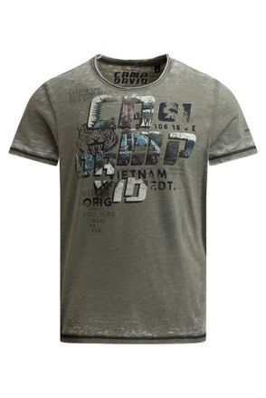 Camp David Rundhalsshirt mit Ausbrenner-Effekten
