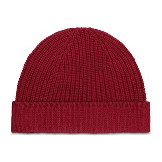 Zanieri Kaschmir-Rippstrickm&uuml;tze - - Accessories - Herren - Rot - ONE SIZE
