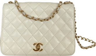 Chanel Crossbody Bags - Chanel Timeless Single Flap Small white / good - Gr. unisize - in Weiß - für Damen
