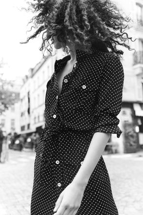Gerard Darel Robe chemise &agrave; pois - RUZENA - Noir