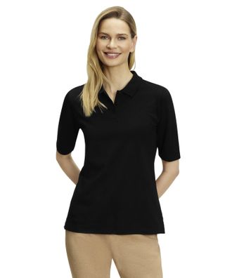 Falke Damen Polohemd Basic Pique Polo W Pl Baumwolle weich hautfreundlich bequem sehr leicht 1 St&uuml;ck, Schwarz Black 3000, M