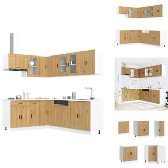 vidaXL 11-tlg. K&uuml;chenschrank-Set Porto Artisan-Eiche Holzwerkstoff - K&uuml;chenschrank-Set - K&uuml;chenschrank-Sets - K&uuml;chenzeile Einbauk&uuml;che - K&uuml;chenschrank