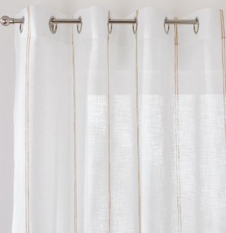 La Redoute Interieurs Voilage Motifs Rayures &Agrave; OEillets Nyong