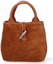 Gave Lux Sac à main pour femme en cuir véritable fabriqué en Italie 20 x 20 x 12 cm, Cuir foncé, Taille unique