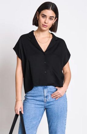 JAN 'N JUNE Damen vegan Bluse Tierra Schwarz
