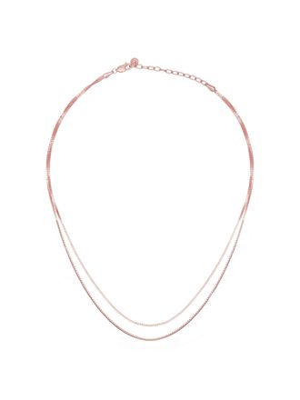 Cai Collier 925/- Sterling Silber Venezianer Kette ros&eacute; vergoldet zweireihig