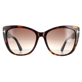 Tom Ford Cat Eye Frauen dunkel Havanna Roviex Gradient FT0937 Nora Sonnenbrille