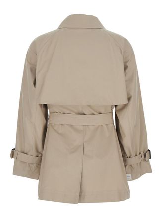 Max Mara Womens Trench Coat Calle Beige Cotton Polyester