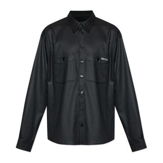 Dolce & Gabbana Wollhemd mit Taschen - - Shirts - Herren - Schwarzk - M