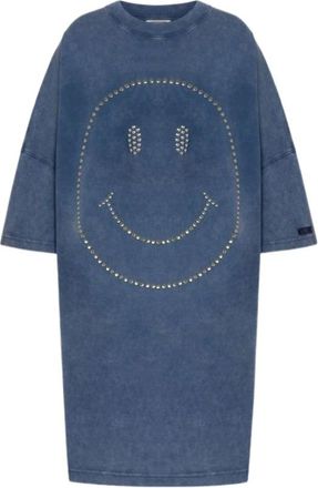 Moschino Femme, Robes, Bleu, Taille: 40 FR Robe oversize en coton &eacute;pais Smiley