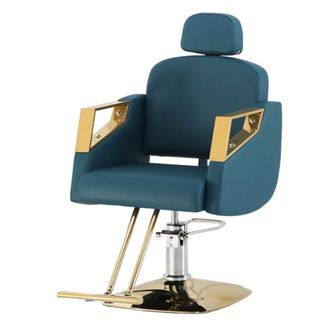 Generic Hochleistungs-Salonstuhl mit 360&deg;-Drehfunktion und Hydraulikpumpe f&uuml;r Friseure, Kosmetikstudios und Sch&ouml;nheitssalons, Dunkelblaue Quadratische Scheibe