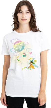 Disney Fairies Think Happy Thoughts Tinker Bell, Iridessa Ladies T Shirt, White, Medium