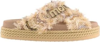 Mou Femme, Chaussures, Brun, Taille: 36 EU Sandale &agrave; franges et brides crois&eacute;es