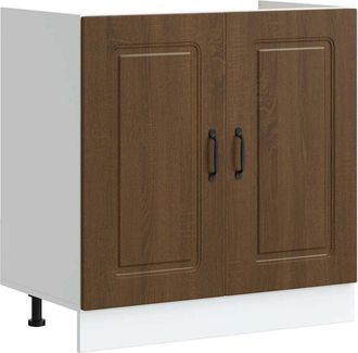 vidaXL Vidaxl - Meuble bas pour &eacute;vier Kalmar ch&ecirc;ne artisanal bois ing&eacute;nierie