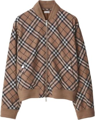 Burberry Homme, Vestes, Beige, Taille: L Blouson Bomber &agrave; Carreaux Classiques