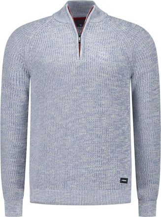 New Zealand Auckland Cotton Half Zip Sweater - - Knitwear - Herren - Blau - 2XL
