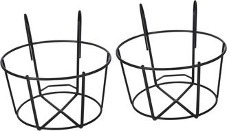 Cabilock 2stücke Bonsai Hängender Blumentopfhalter Mittel Schwarz Stabiler Pflanzentopfständer Mit Haken Für Balkon Garten Und Innenräume Platzsparend Und Lang