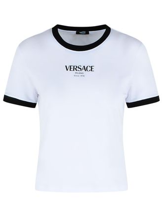 Versace T-shirt en viscose blanc
