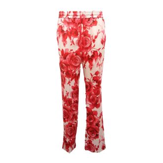Blumarine Luxuri&ouml;se Rosen Hose - - Trousers - Damen - Rot - 2XS