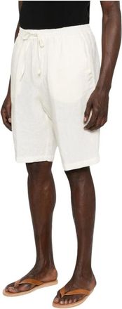 120% Lino Homme, Shorts, Blanc, Taille: XL Relaxed Tailored Shorts