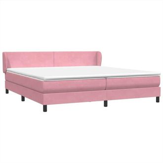 vidaXL Boxspringbett mit Matratzen Rosa 180x210 cm Samt vidaXL