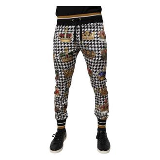 Dolce & Gabbana Houndstooth Crown Jogger Sweatpants - - Trousers - Herren - Mehrfarbig - S