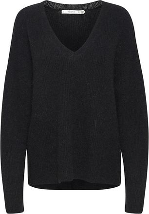 Gestuz Femme, Pulls, Noir, Taille: 40 FR Pull noir à col en V