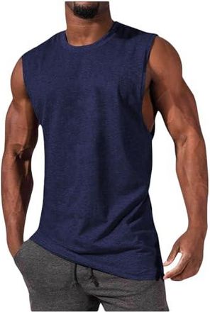 Generic Haut de sport uni sans manches pour homme - Classique - L&eacute;ger - Polyvalent, intelligent, confortable, respirant - Pour entra&icirc;nement musculaire - Pour 