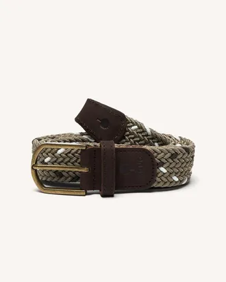 Faguo Ceinture tress&eacute;e vert clair et marron