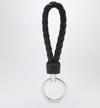 Bottega Veneta Black Intrecciato leather key ring