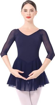 Ibtom Robe Danse Classique Femmes Justaucorps Danse Classique Femme Justaucorps Danse Tenue Patinage Artistique Leotard de Ballet Danseuse Entraînement S-4X
