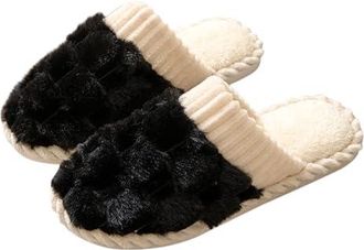Generic Pantoufles dhiver en peluche pour homme et femme - En mousse &agrave; m&eacute;moire de forme - Antid&eacute;rapantes - Doubl&eacute;es - Pour lhiver - En peluche l&eacute;g&egrave;re - Pour l