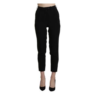 Bencivenga Elegante Skinny Cropped High-Waist Hose - - Trousers - Damen - Schwarzk - XS