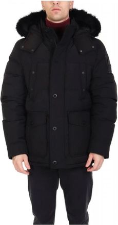 Moose Knuckles Homme, Vestes, Noir, Taille: XL Onyx Round Island Shearling Down Jacket