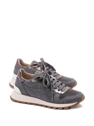 Brunello Cucinelli Womens Textured Lace-Up Sneakers Aw25 W