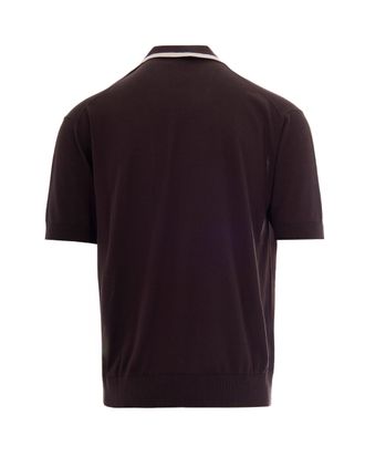 Paolo Pecora Mens Polo Shirt Silk-Blend Brown T-shirts And Polos