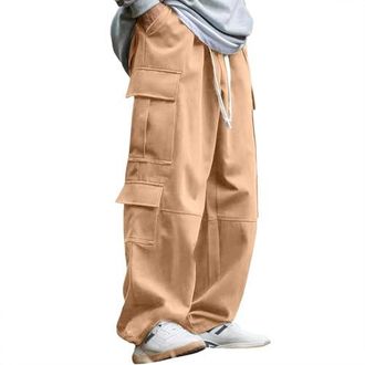 Generic Pantalon cargo pour homme - Style d&eacute;contract&eacute; - Pour sports de plein air - Taille &eacute;lastique - Cordon de serrage - L&eacute;ger - Respirant - Confortable - Co