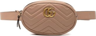 Gucci Bauchtaschen - GG Marmont Matelasse Leather Belt Bag - Gr. ONE SIZE - in Braun - f&uuml;r Damen