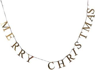 Creative Co-op 140 cm Lange Merry Christmas, Messing-Finish Metall-Girlanden