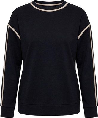Ulla Popken Sweatshirt Sweatshirt Zierstreifen Classic Rundhals Langarm