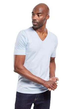 Armor Lux T-Shirt col V - Coton l&eacute;ger Biologique Azur L