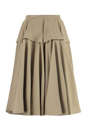 Bottega Veneta Womens A-Line Skirt Sand Cotton