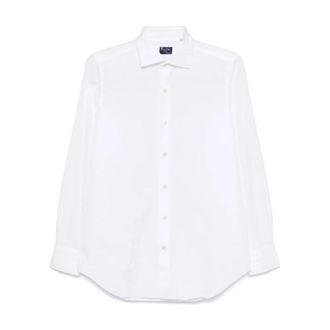Finamore Wei&szlig;es Hemd mit Kn&ouml;pfen Hergestellt in Italien - - Shirts - Herren - Wei&szlig; - L
