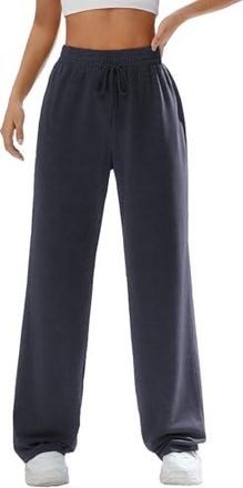 Zeagoo Pantalon de jogging pour femme - Pantalon de sport - Pantalon long dété - Taille haute - Pantalon de survêtement ample - Jambe droite avec taille élas