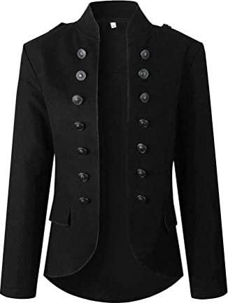 TOMWELL Femme Élégant Blazer Double Breasted Boucle OL à Manches Longues Slim Fit Bureau Affaires Veste Chic De Costume Revers Devant Ouvert Manteau Cardigan 
