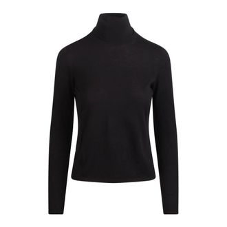 Max Mara Pull &agrave; col roul&eacute; sans couture avec fermeture &eacute;clair arri&egrave;re - Femme - Pulls - Noir - Taille: 42 FR